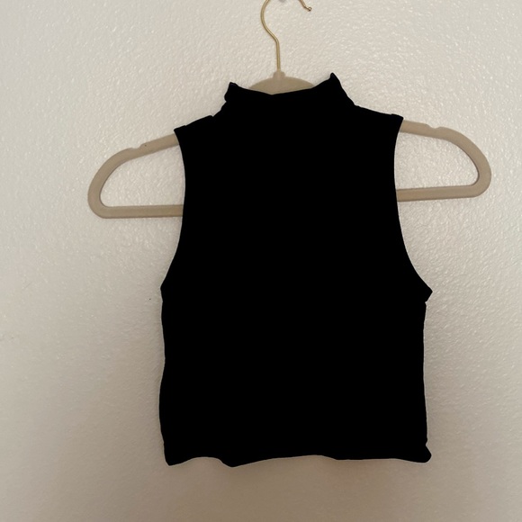 Tops | Basic Sleeveless Turtleneck Croptop Black | Poshmark